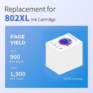 myCartridge PHOEVER Remanufactured Ink Cartridge Replacement for Epson 802XL 802 XL 802 for Workforce WF-4720 WF-4730 WF-4734 WF-4740 EC-4020 EC-4030 4040 Printer(Black Cyan Magenta Yellow 5P)