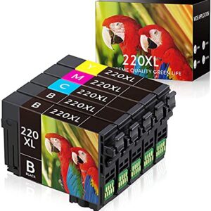 SEOKOK Remanufactured Ink Cartridge Replacement for Epson 220 XL 220XL T220XL, Used for WF-2760 WF-2750 WF-2630 WF-2650 WF-2660 XP-320 XP-420 XP-424 Printer,5Pack