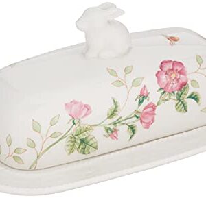 Lenox 893455 Butterfly Meadow Bunny Covered Butter Dish