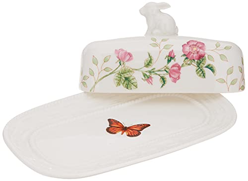 Lenox 893455 Butterfly Meadow Bunny Covered Butter Dish