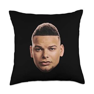 kane brown face throw pillow, 18x18, multicolor