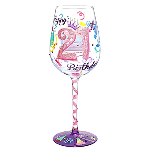 NymphFable Hand-painted Wine Glass 21st Birthday Gift Artisan Painted 15oz Personalised Gift for Her