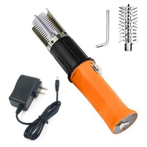 electric fish scaler with extra stainless steel roller blade for scraping salmon and other's fish,powerful cordless fish scale remover cleaner skinner kit designed with 12v rechargeable battery