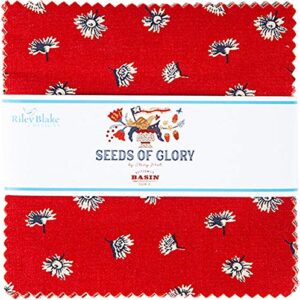 riley blake fabric seeds of glory 5 inch stacker, 42 pcs