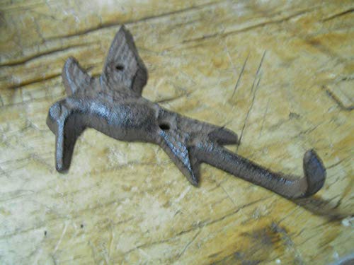 Antiques Vintage/Hooks Cast Iron/Coat Hook/Locker Rooms/Kitchens 3 Cast Iron Hummingbird Towel Hanger Coat Hat Hooks, Key Rack Garden Hook Bird