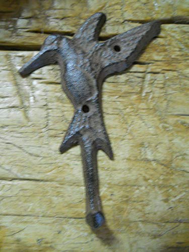 Antiques Vintage/Hooks Cast Iron/Coat Hook/Locker Rooms/Kitchens 3 Cast Iron Hummingbird Towel Hanger Coat Hat Hooks, Key Rack Garden Hook Bird