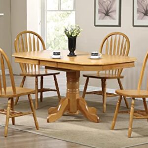 Sunset Trading Selections Arrowback Windsor Dining Side Chair in Light Oak Solid Wood Set of 2