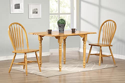 Sunset Trading Selections Arrowback Windsor Dining Side Chair in Light Oak Solid Wood Set of 2