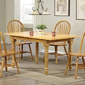 Sunset Trading Selections Arrowback Windsor Dining Side Chair in Light Oak Solid Wood Set of 2