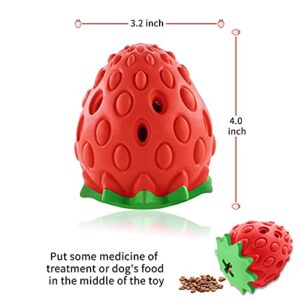 Askhald Strawberry Dog Toys, Dog Chew Toys for Aggressive chewers, Indestructible Dog Toys for Boredom, Dog Toys for Aggressive Chewers, Interactive Dog Toys for Small Medium Large Dogs (Strawberry)