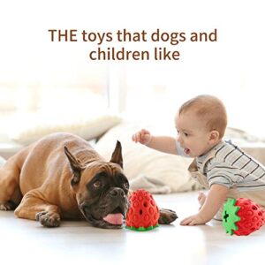 Askhald Strawberry Dog Toys, Dog Chew Toys for Aggressive chewers, Indestructible Dog Toys for Boredom, Dog Toys for Aggressive Chewers, Interactive Dog Toys for Small Medium Large Dogs (Strawberry)