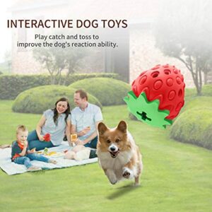 Askhald Strawberry Dog Toys, Dog Chew Toys for Aggressive chewers, Indestructible Dog Toys for Boredom, Dog Toys for Aggressive Chewers, Interactive Dog Toys for Small Medium Large Dogs (Strawberry)