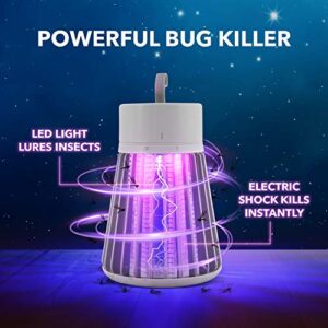 BUZZBGONE Zap - Electric Mosquitoes Zapper for Indoors | Mosquito Killer | Rechargeable Mosquito Zapper and Mosquitoes Killer | Indoor Mosquitoes Light with Hanging Loop | Up to 6 Hours of Battery