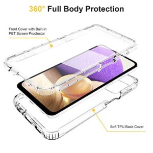 JXVM for Samsung Galaxy A32 5G Case with Built-in Screen Protector, Full Body Shockproof Phone Case Clear Protective Cover Case for Samsung Galaxy A32 5G