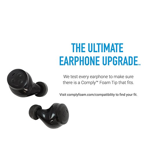 Comply TW-400-C TrueGrip Pro Earbud Tips for JLAB, Bowers & Wilkins PI7, PI5, Technics EAH-AZ70, Tune 125TWS, and More Earphones (Medium, 3 Pairs), Black