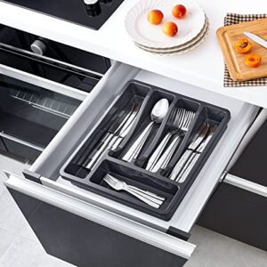 Boxup Adjustable Cutlery Tray Organizer Kitchen Drawer Tray, Large, Expandable from 11 to 21