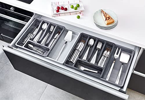 Boxup Adjustable Cutlery Tray Organizer Kitchen Drawer Tray, Large, Expandable from 11 to 21