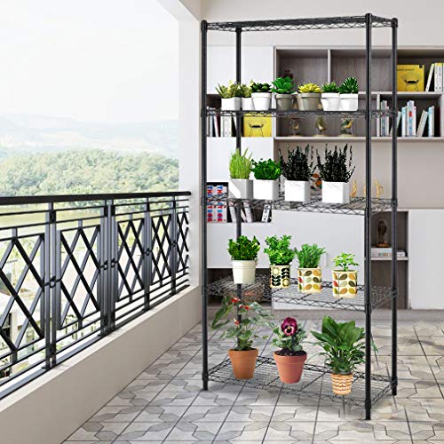 5-Tier Wire Shelving Unit NSF Height Adjustable Metal Storage Shelves, 1250 LBS Load Capacity, 36"x14"x72" Large Heavy Duty Commercial Grade Steel Utility Layer Shelf Rack Organizer for Kitchen Garage