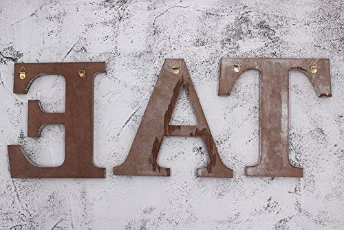 Wartter Farmhouse Kitchen EAT Sign , Wall Mounted Decorative Wooden Letters with Carved Patterns