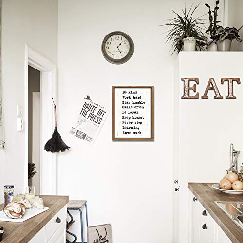 Wartter Farmhouse Kitchen EAT Sign , Wall Mounted Decorative Wooden Letters with Carved Patterns