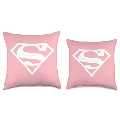 Supergirl White & Pink Shield Throw Pillow, 16x16, Multicolor