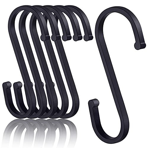 DINGEE 18 Pack Heavy Duty S Hooks, 3.5 Inch Aluminum Flat S Hooks for Hanging Pots and Pans, Jeans Hooks for Closet,Plants, Clothes, Kitchen Pot Rack Hooks, Mugs,Lights,Wind Chimes,Bathroom