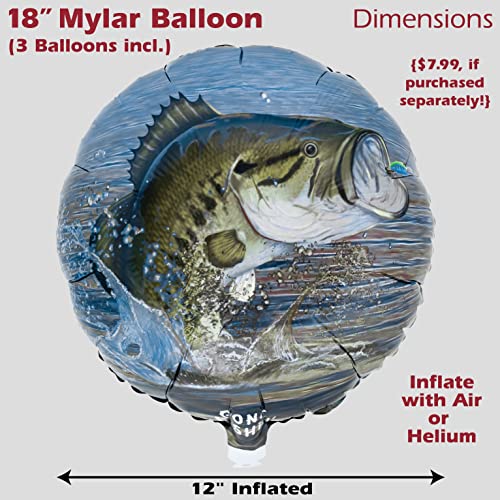 Havercamp Gone Fishin' Party Balloons (3 Pcs.); 3 18" Round Foil Mylar Balloons from the Trademarked Gone Fishin' Party Collection!