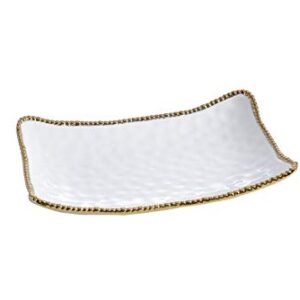 Pampa Bay Porcelain Rectangular Serving Platter Tray (Gold)