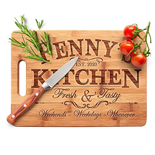 Gifts for Mom, Personalized Mom Cutting Board | 12 Designs - 9.8" x 13.8" | Custom Mothers Day Gifts for Mom, Grandma - Mom Gifts from Daughter or Son - Bamboo Handle