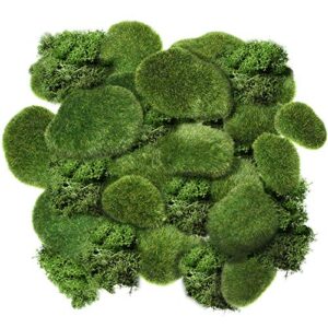 chuangdi artificial moss rock assorted sized decorative faux green stones green moss balls with 20 gram preserved green moss for floral arrangements and crafting gardens (20 pieces)