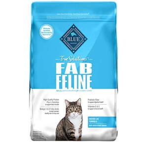 blue buffalo true solutions fab feline natural indoor adult dry cat food, chicken 11-lb