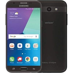 samsung j3 eclipse (16gb) 5.0" display w/removable battery, verizon locked j327v (black)