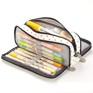 large capacity pencil case canvas pencil case pen case supplies pencil bag school box pencil pouch stationery for school (color g)