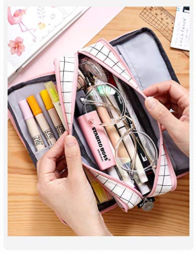 Large Capacity Pencil Case Canvas Pencil Case Pen Case Supplies Pencil Bag School Box Pencil Pouch Stationery for School (Color G)