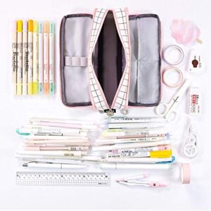 Large Capacity Pencil Case Canvas Pencil Case Pen Case Supplies Pencil Bag School Box Pencil Pouch Stationery for School (Color G)