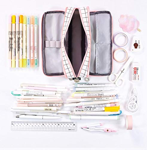 Large Capacity Pencil Case Canvas Pencil Case Pen Case Supplies Pencil Bag School Box Pencil Pouch Stationery for School (Color G)