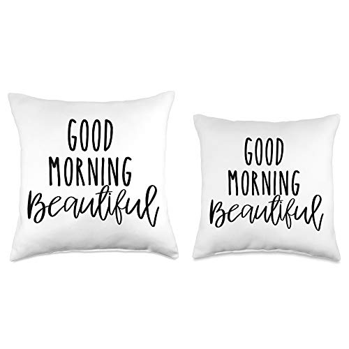 Bossy Girl Designs Good Morning Beautiful Throw Pillow, 16x16, Multicolor