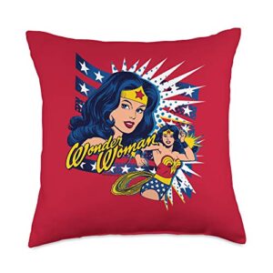 wonder woman pop art wonder throw pillow, 18x18, multicolor