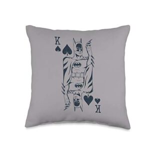 Batman Bat Card Throw Pillow, 16x16, Multicolor