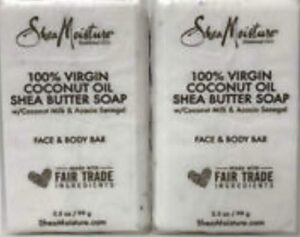 shea moisture sheamoisture 100% virgin coconut oil shea butter bar and face soap 3.5 oz ( 4 pack )