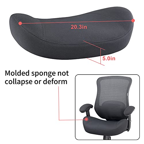 LONGBOSS Office Chair Ergonomic Computer Desk Mesh Chair, Back Waist Cushion and Height Adjustable Armrest - blk