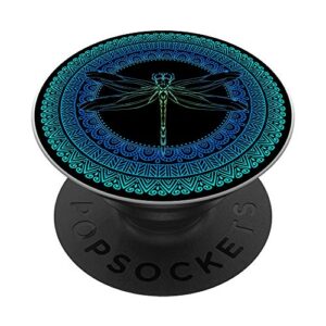 Spiritual Flow Sacred Fractal Geometry Mandala Dragonfly PopSockets PopGrip: Swappable Grip for Phones & Tablets