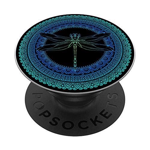 Spiritual Flow Sacred Fractal Geometry Mandala Dragonfly PopSockets PopGrip: Swappable Grip for Phones & Tablets