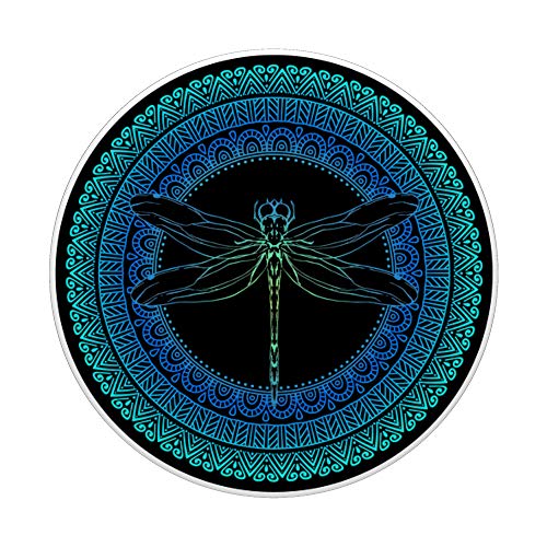 Spiritual Flow Sacred Fractal Geometry Mandala Dragonfly PopSockets PopGrip: Swappable Grip for Phones & Tablets