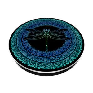 Spiritual Flow Sacred Fractal Geometry Mandala Dragonfly PopSockets PopGrip: Swappable Grip for Phones & Tablets