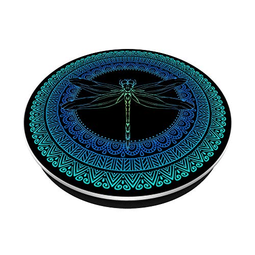 Spiritual Flow Sacred Fractal Geometry Mandala Dragonfly PopSockets PopGrip: Swappable Grip for Phones & Tablets