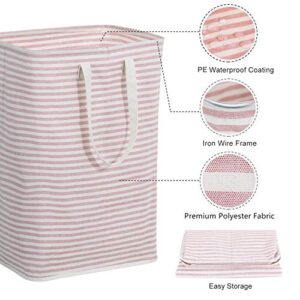 Lifewit 72L Freestanding Laundry Hamper Collapsible Large Clothes Basket with Easy Carry Extended Handles for Clothes Toys, Grey and Pink