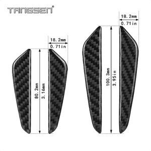 TANGSEN 4Pcs Universal Real Carbon Fiber with 2mm Twill Woven Texture Door Edge Guard Paint Scratch Bumper Protector Anti Door slam Personalized Protective Pad Sticker Cover Protective Status Film