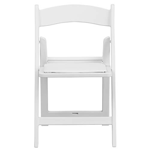 Flash Furniture HERCULES 10 Pack Kids White Resin Folding Event Party Chair with Vinyl Padded Seat