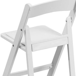 Flash Furniture HERCULES 10 Pack Kids White Resin Folding Event Party Chair with Vinyl Padded Seat